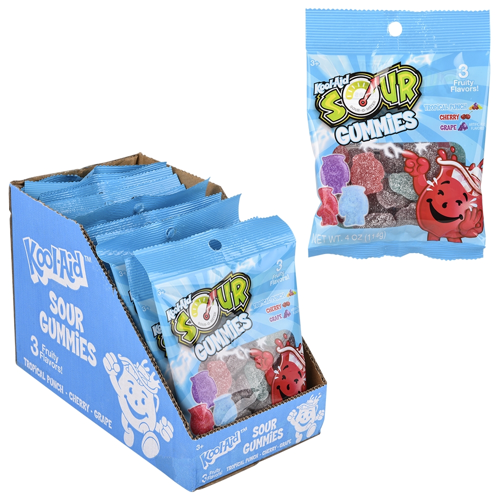 Kool-Aid Shaped Gummy Peg Bag - Sour 4oz (12 Cnt)
