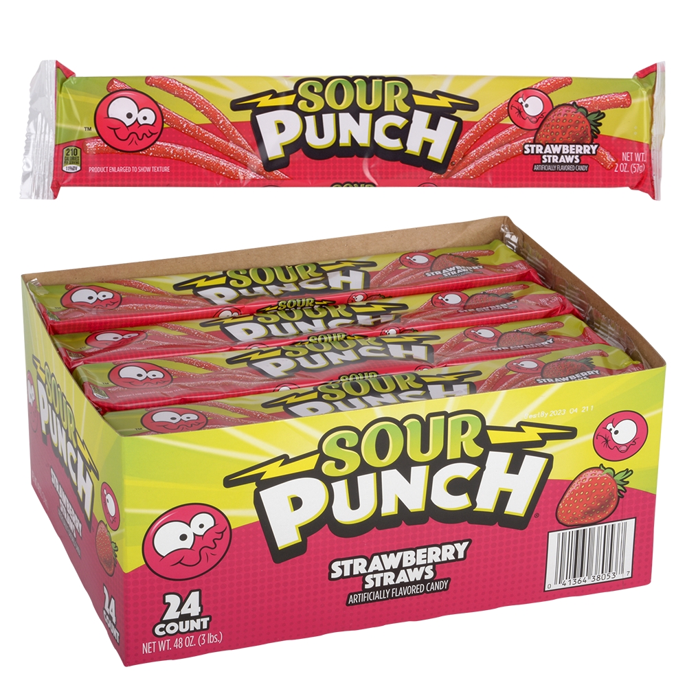 Sour Punch Straws - Strawberry (24 Cnt)