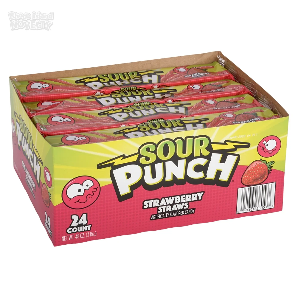 Sour Punch Straws - Strawberry (24 Cnt)