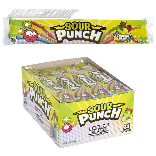 Sour Punch Straws - Rainbow (24 Cnt)