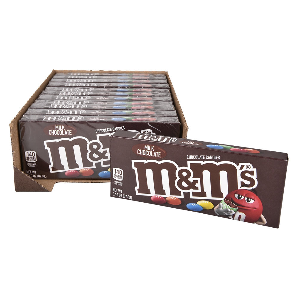 M&M Milk Chocolate Theater Box Candy (K) 12pc/Case