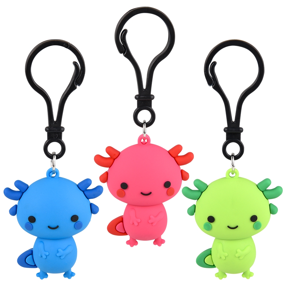 Cute Axolotl Backpack Clip (3 Asst.) 2"