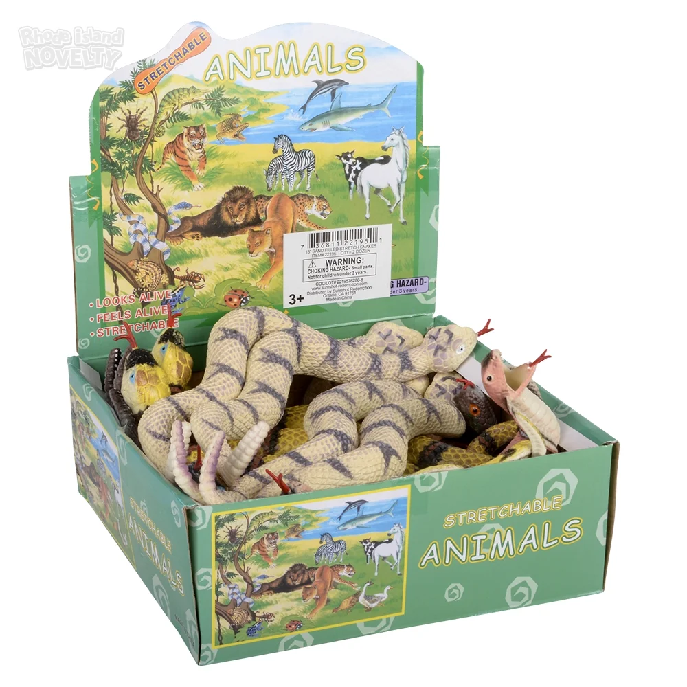 Sand Filled Stretch Snakes (6 Asst.) 15"