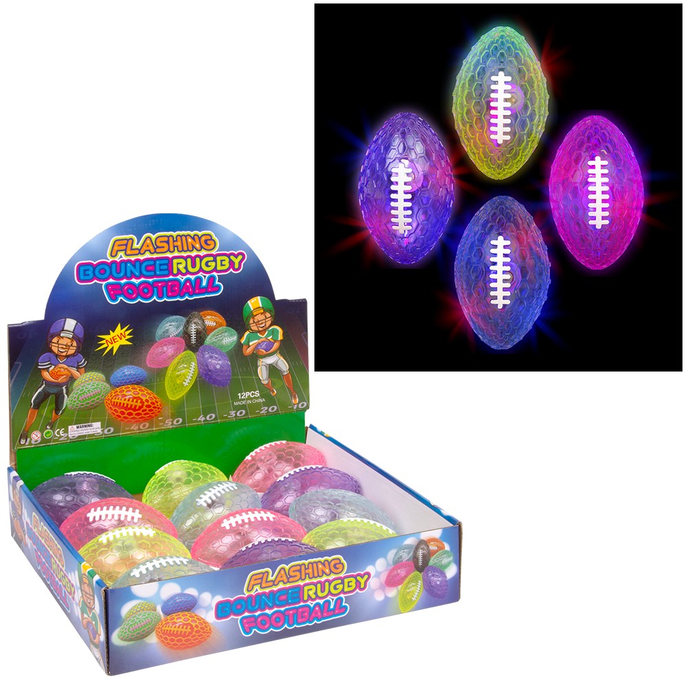 (T) Light Up Football (4 Asst) 5" 6/
