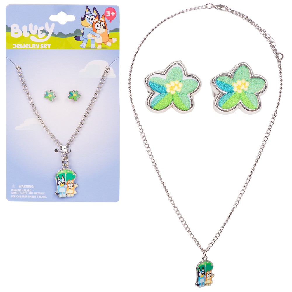 Bluey Necklace And Earring Set