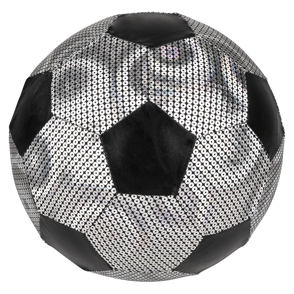 Silver Shiny Metallic Fabric Soccer Ball 9"