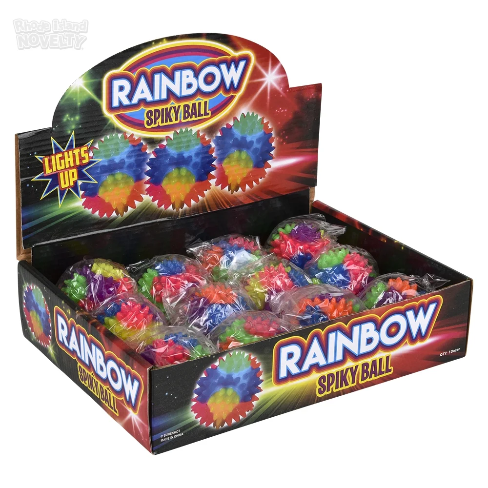 Light-Up Rainbow Spiky Ball 65mm