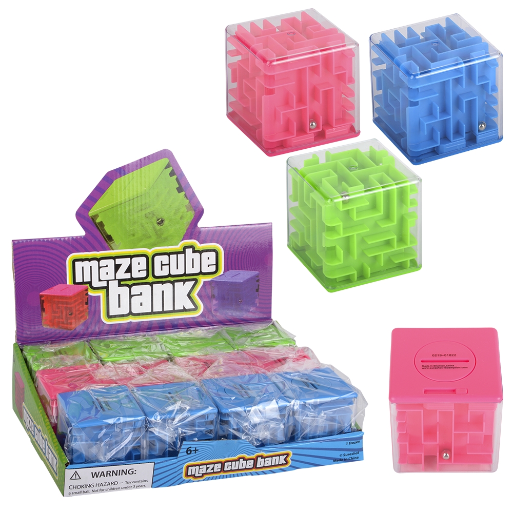 Maze Cube Bank (3 Asst.) 2.75"