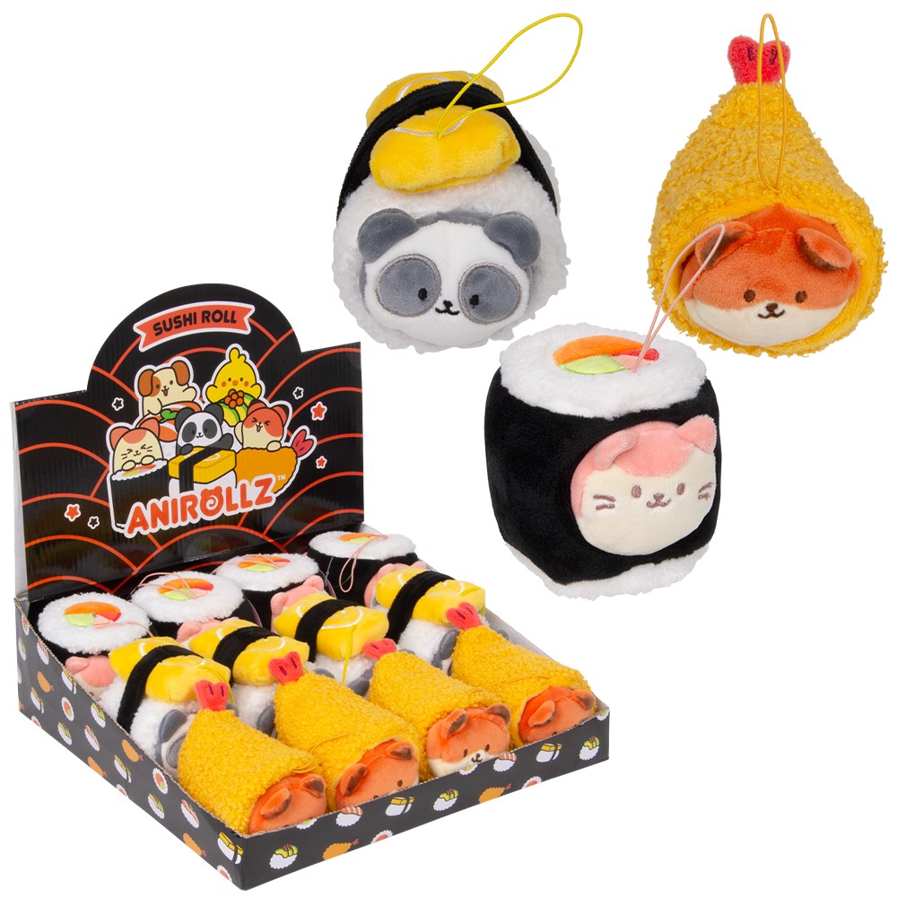 Anirollz Sushi Roll Keychain (4 Asst.) 4" (Moq 12)