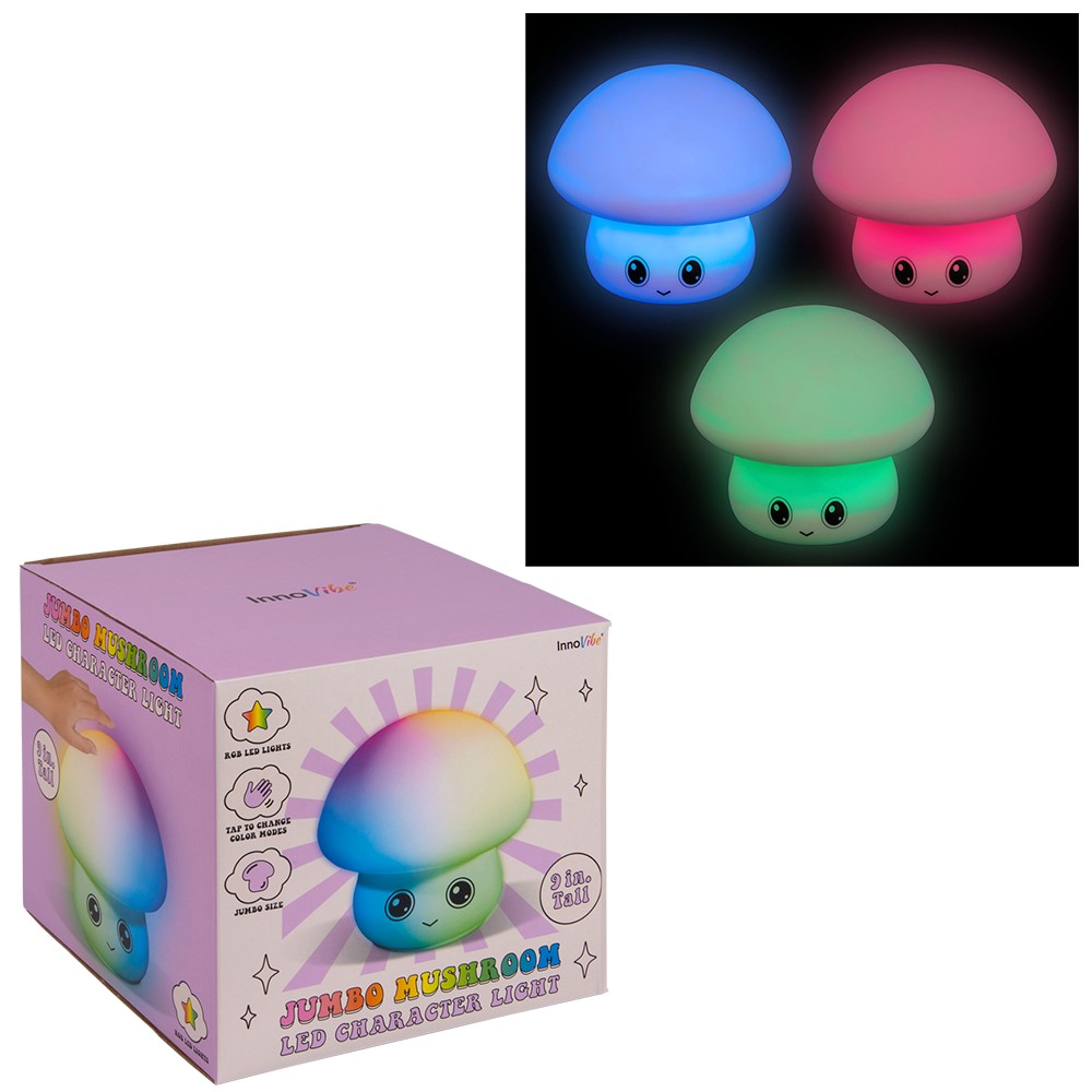 Jumbo Color Changing Mushroom Touch Light 9.5"