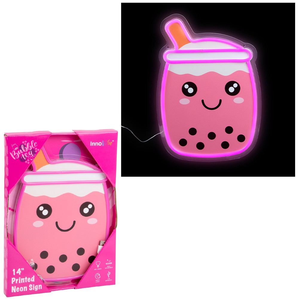 LED Hanging Neon Wall Lamp - Boba Tea 14"