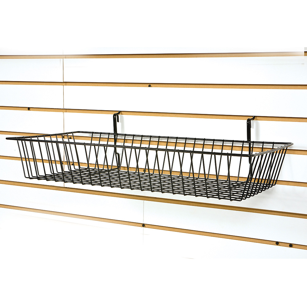 Slatwall Grid Basket 24" X 12" X 4" (Black)