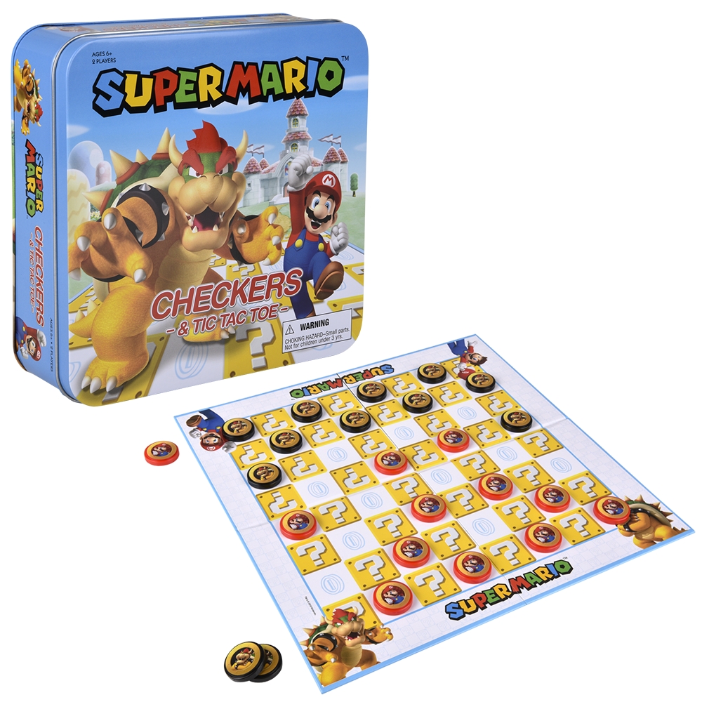 Checkers / Tic-Tac-Toe Combo - Super Mario Vs Bowser 8"