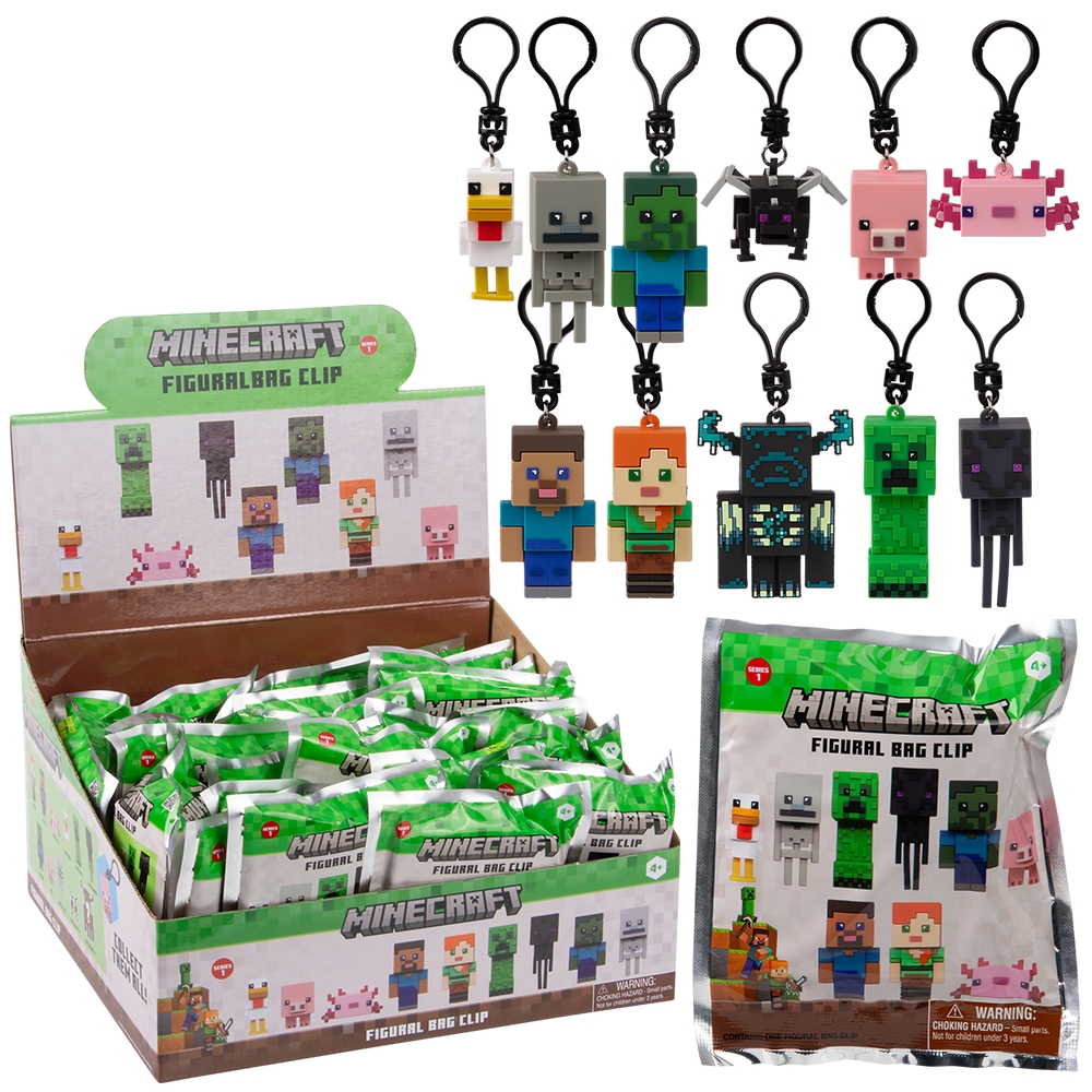 3D Foam Figure Keyclip - Minecraft 2.5" (24ea/Dsp)