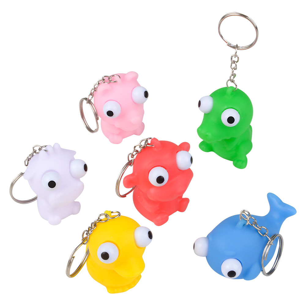 2" Squeeze Animal Popping Eye Keychain
